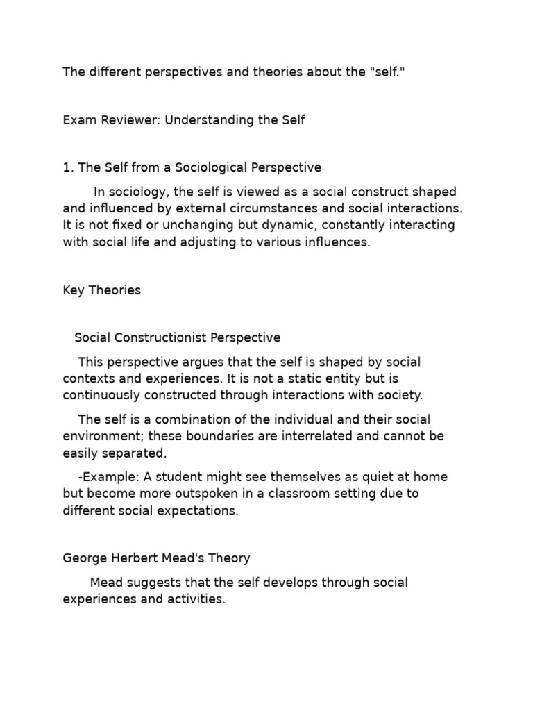 Understanding The Self | PDF | Philosophy Of Self | Soul