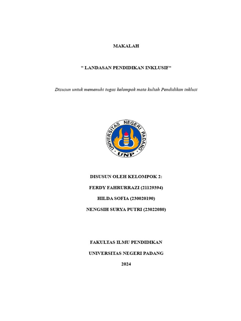 Makalah Kel. 2 Inklusi | PDF Makalah Kel. 2 Inklusi | PDF