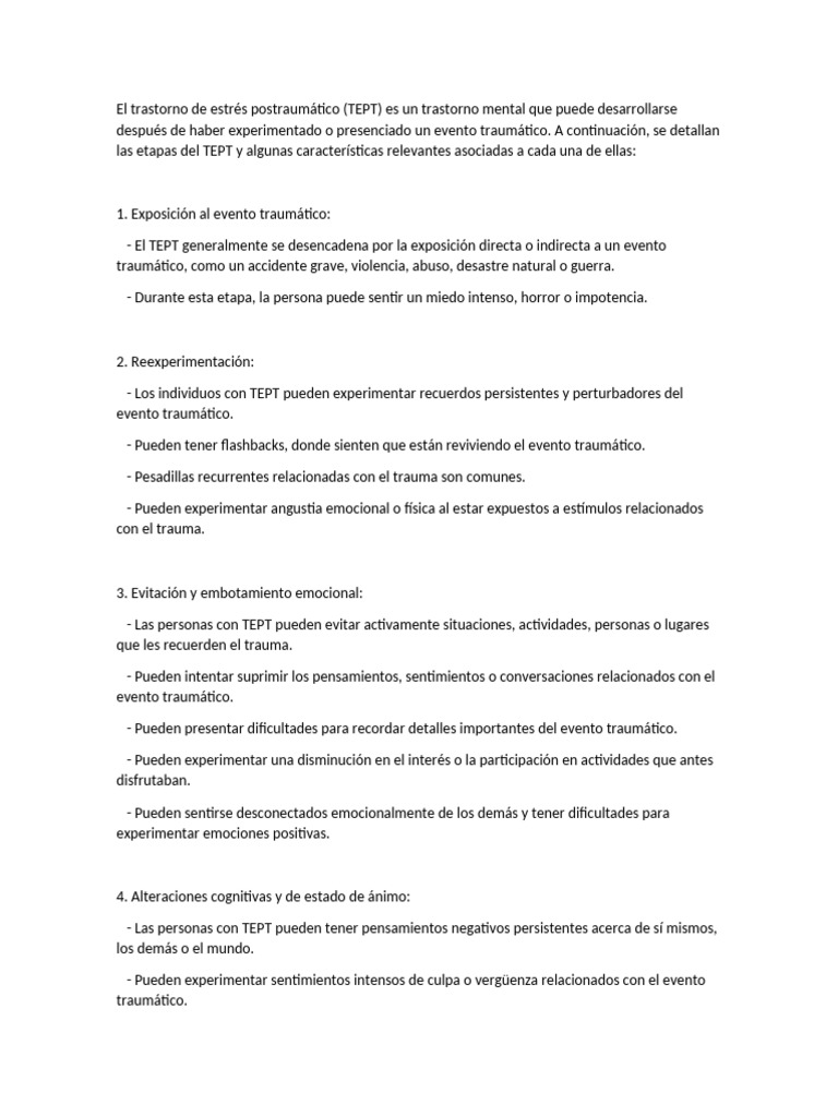 Etapas Del TEPT | PDF