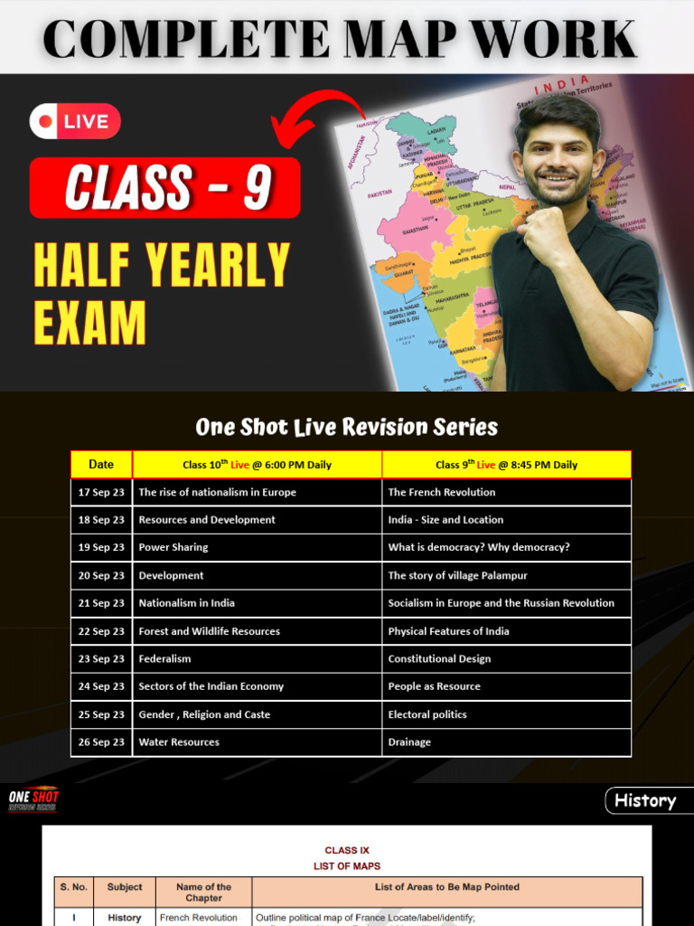 Class 9 Half Yearly Exam Map Work | PDF