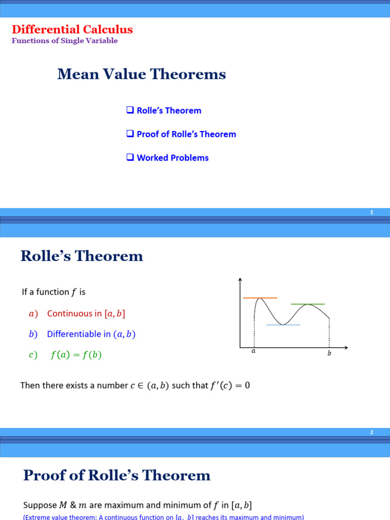 Mean Value Theorem | PDF