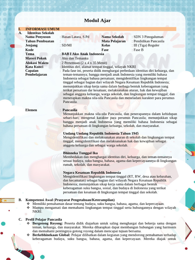 Modul Ajar Bab I Pertemuan 1 Dan 2 | PDF