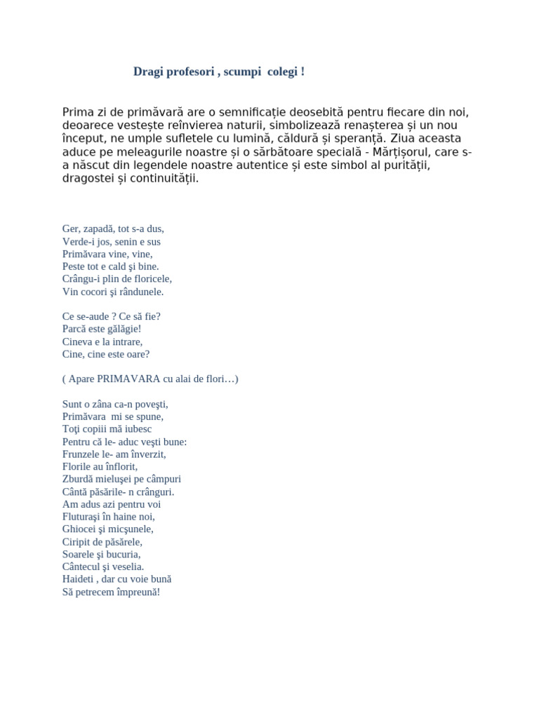 Serbare de Primavara | PDF