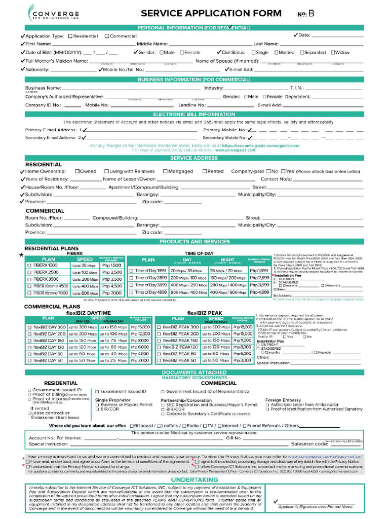 Application Form Front and Back 1 | PDF