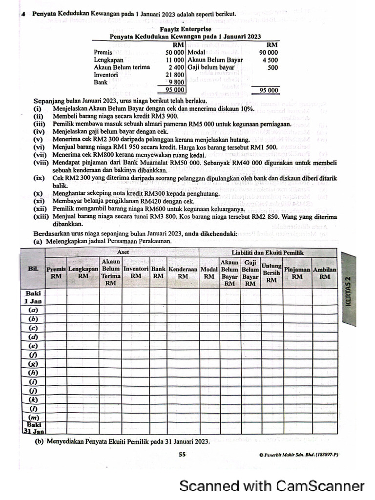 PERSAMAAN PERAKAUNAN Soalan Akram | PDF