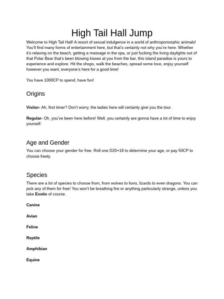 High Tail Hall Jump Upload Version | PDF