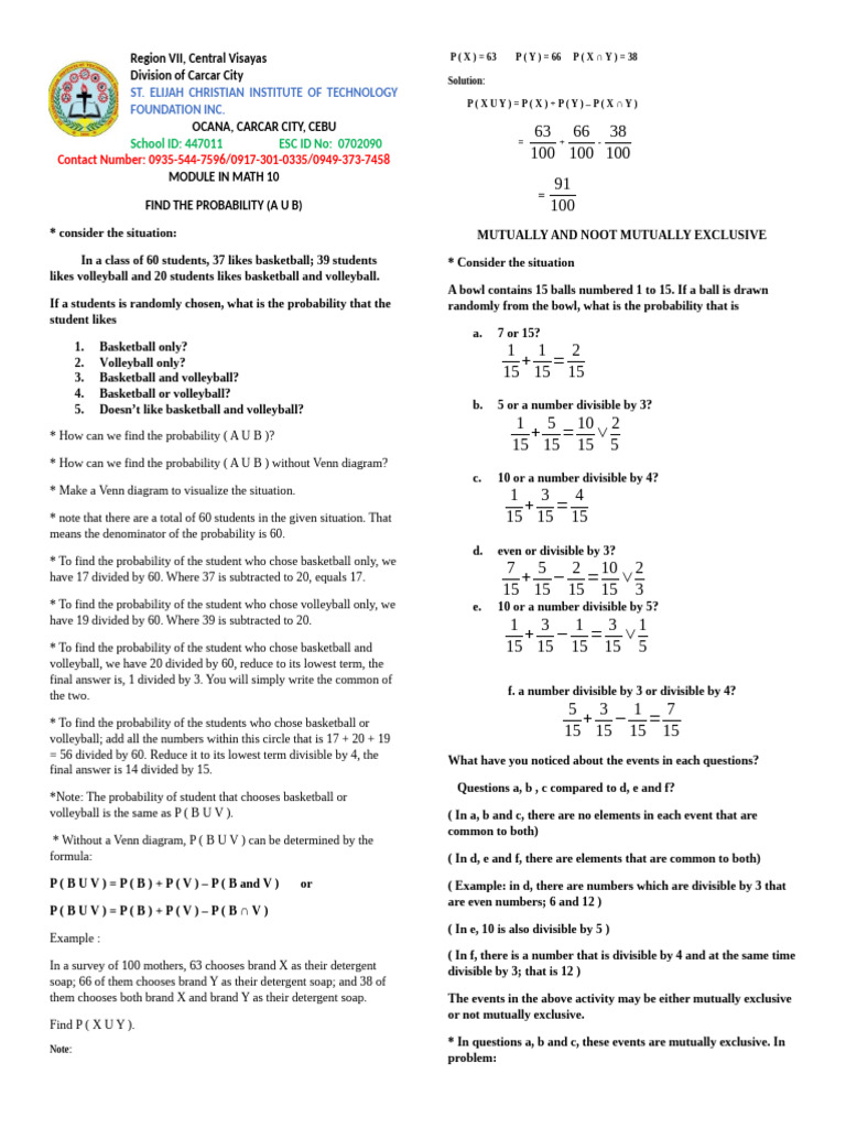 math 10 module | PDF