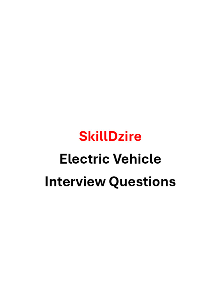 EV Interview Questions | PDF