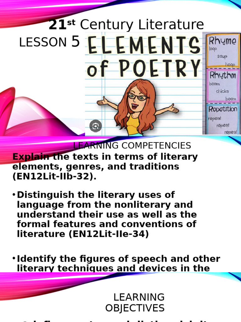 Lesson 5 Elements of Poetry - pptx1 | PDF