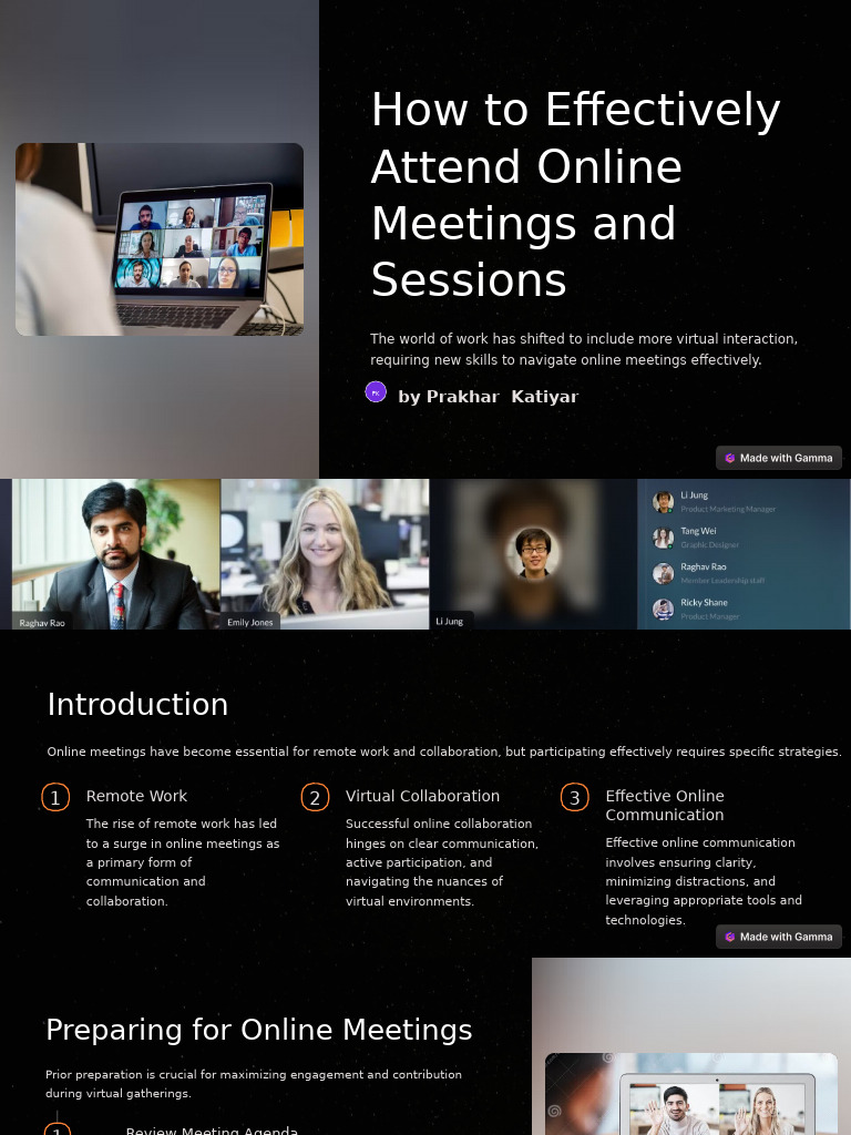 How To Effectively Attend Online Meetings and Sessions | PDF
