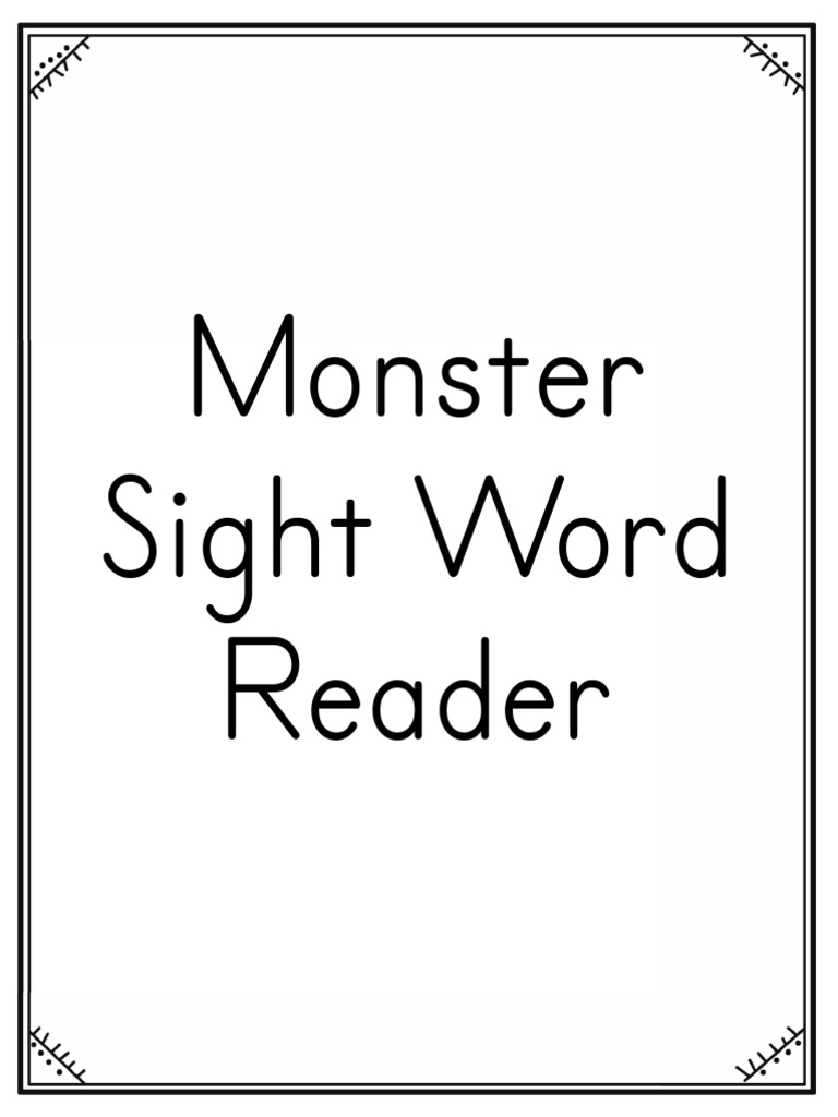 Monster Sight Word Reader A | PDF