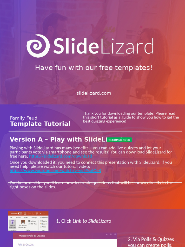 Family Feud - Template by SlideLizard - en | PDF | Career & Growth | Games & Activities