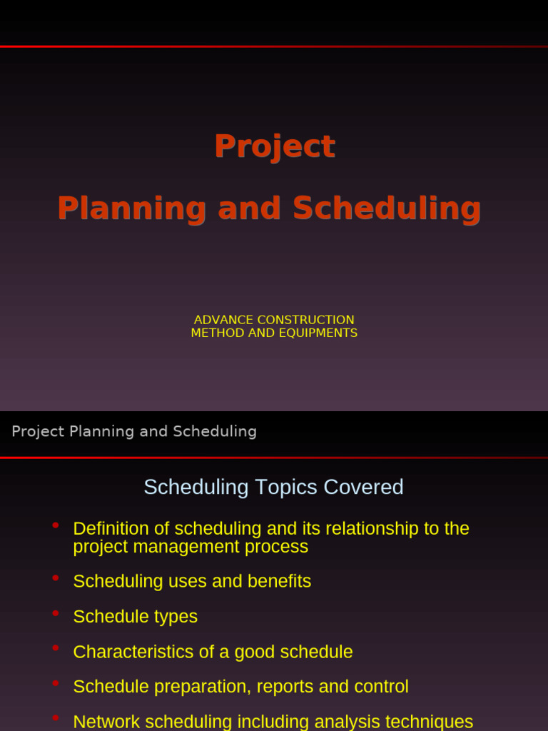 Planning and Scheduling | PDF