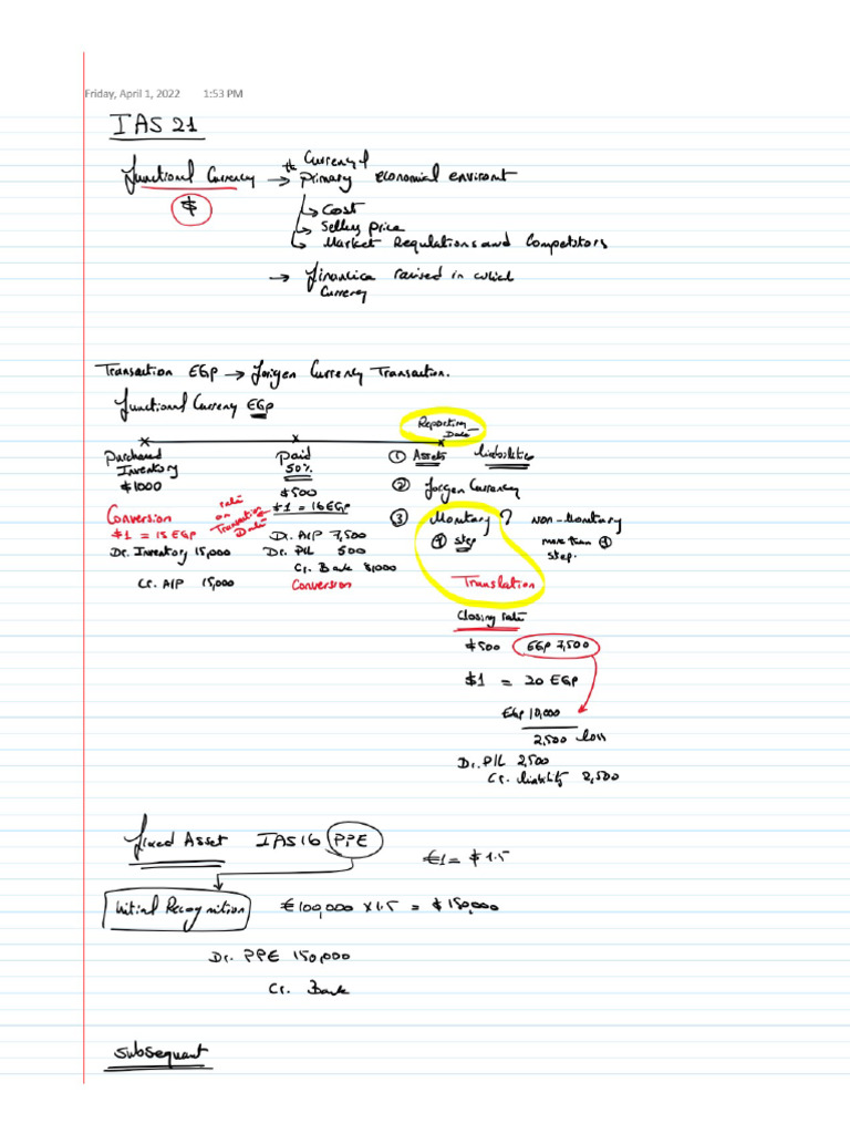 IAS 21 & IAS 38 Notes | PDF