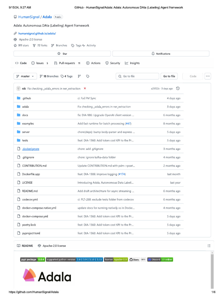Adala Autonomous DAta (Labeling) Agent Framework | PDF