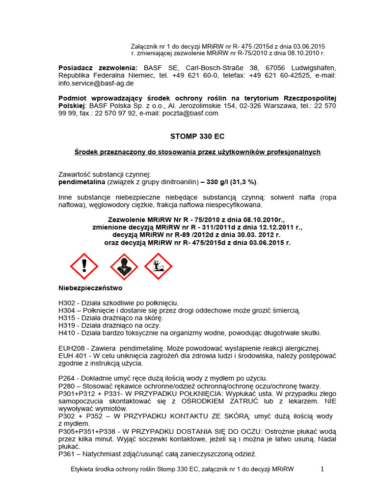 Stomp 330 EC Zast - Profesjonalne | PDF