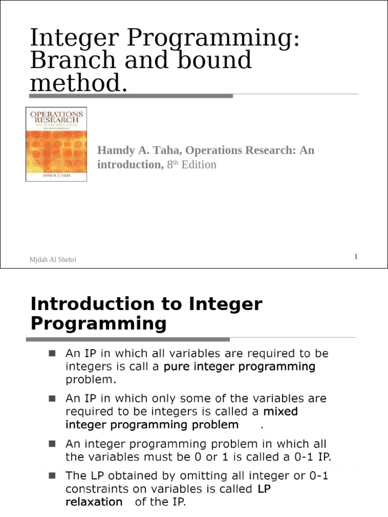 Integer Programming | PDF