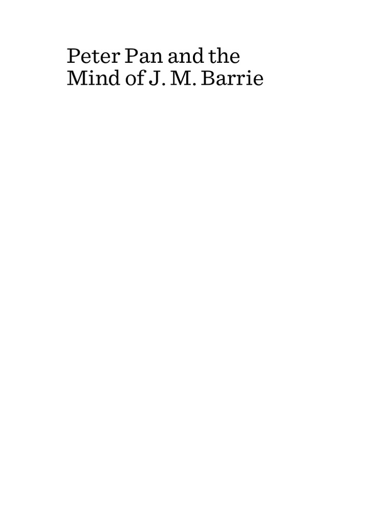 Peter Pan and Psychology | PDF