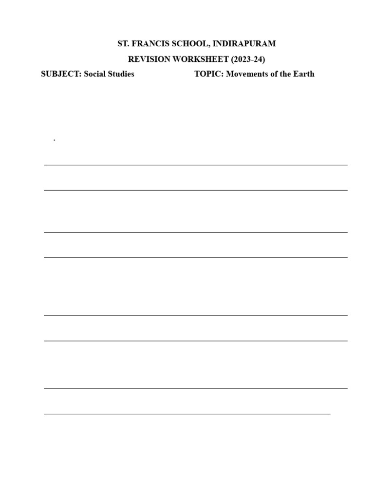 Class 5 SST Worksheet 1 | PDF