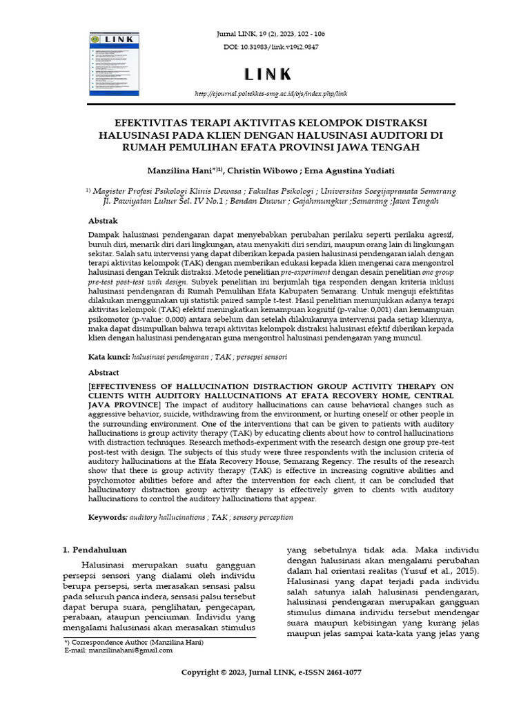 Efektivitas Terapi Aktivitas Kelompok Distraksi Ha | PDF