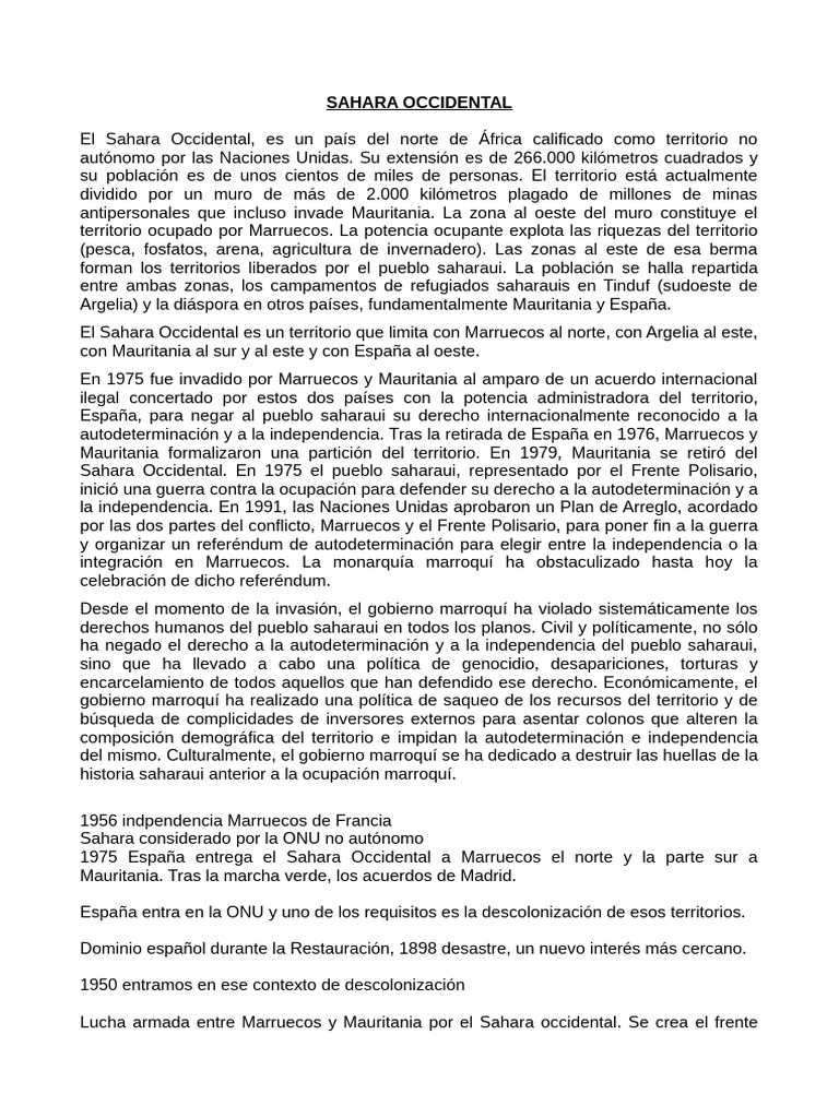Sahara Occidental | PDF