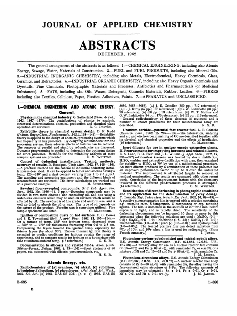 Journal of Applied Chemistry - December 1962 - Abstract | PDF