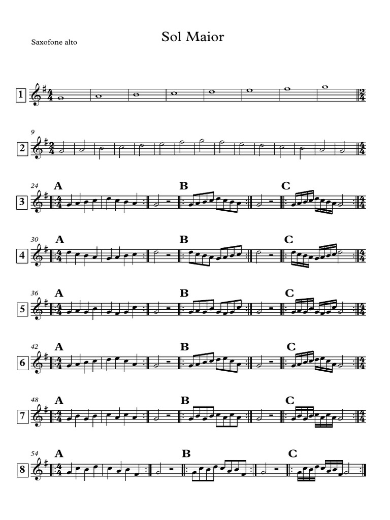 Sol Maior - Mecanismos(gr) - Sax - Partitura completa | PDF