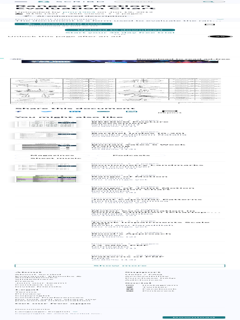 Range of Motion Evaluation Chart PDF Anatomical Terms of Motion Joints ...
