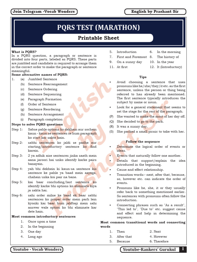 PQRS Marathon (Printable File) | PDF