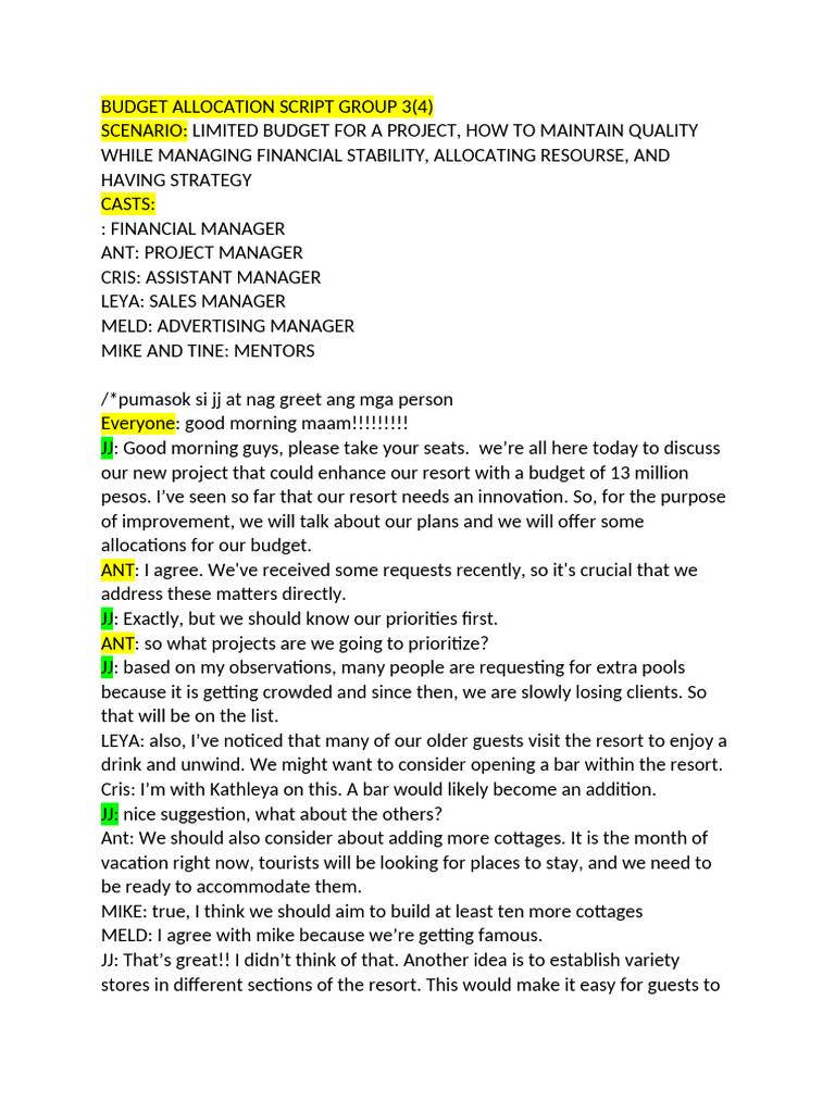 Roleplay Script | PDF | Economies | Career & Growth