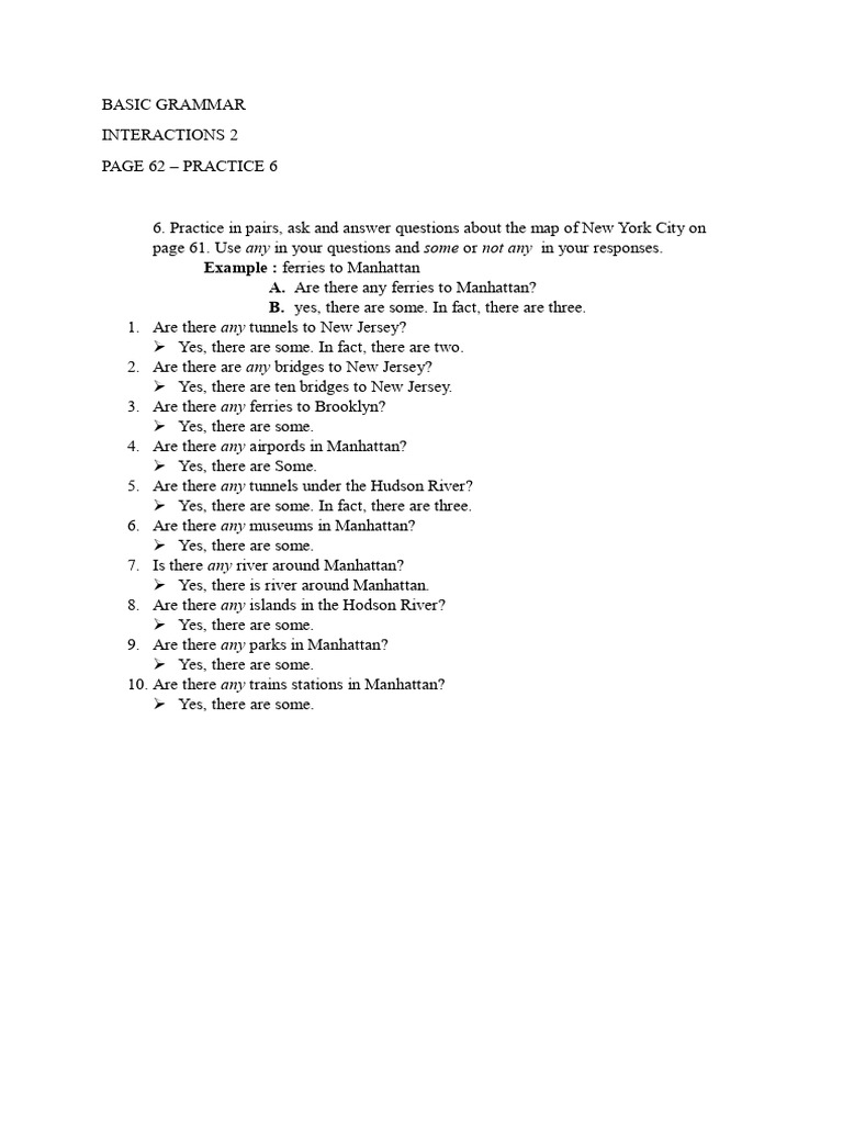 Interaction 2, Practice 6 | PDF