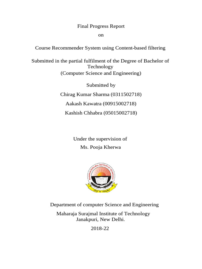 Final Progress Report | PDF