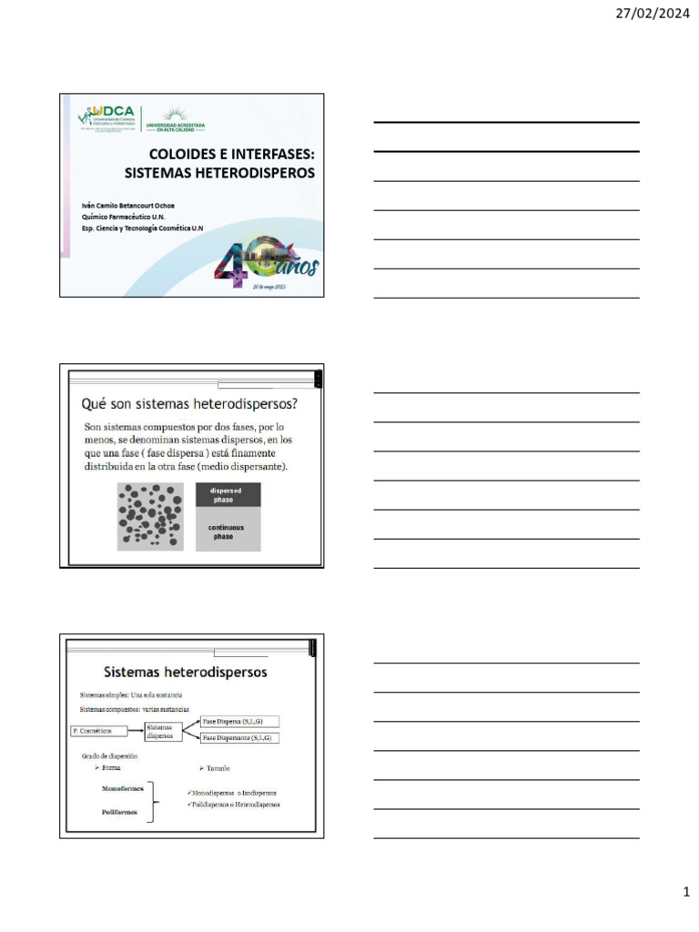 Coloides e Interfases | PDF