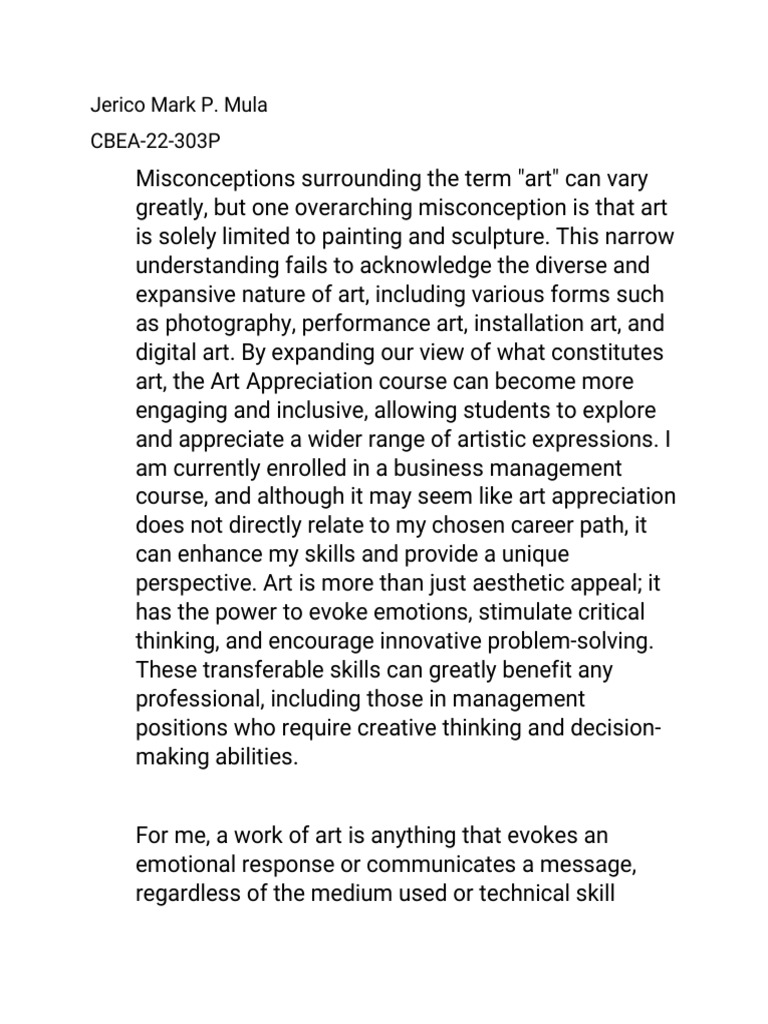 Art Appreciation Mula | PDF