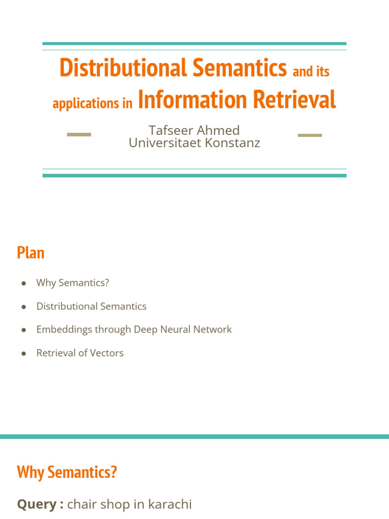 Distributional Semantics For IR - Dr. Tafseer | PDF