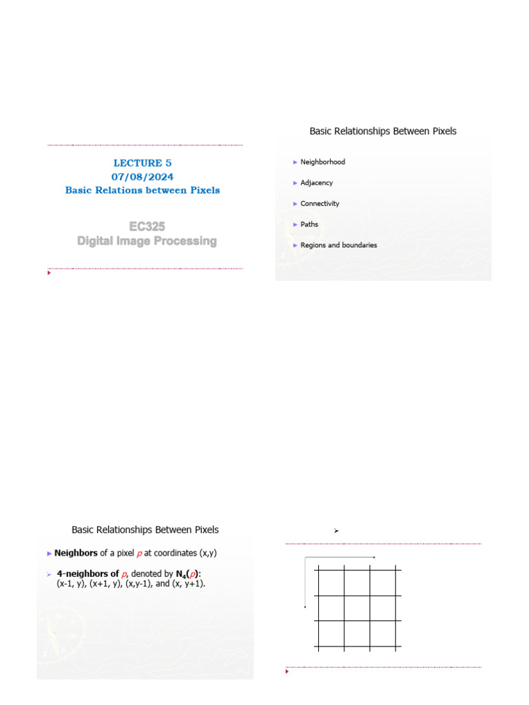 Lecture 5 6 Pixel Relationships 07 08 2024 09 08 2024 | PDF | Scanning Electron Microscope ...