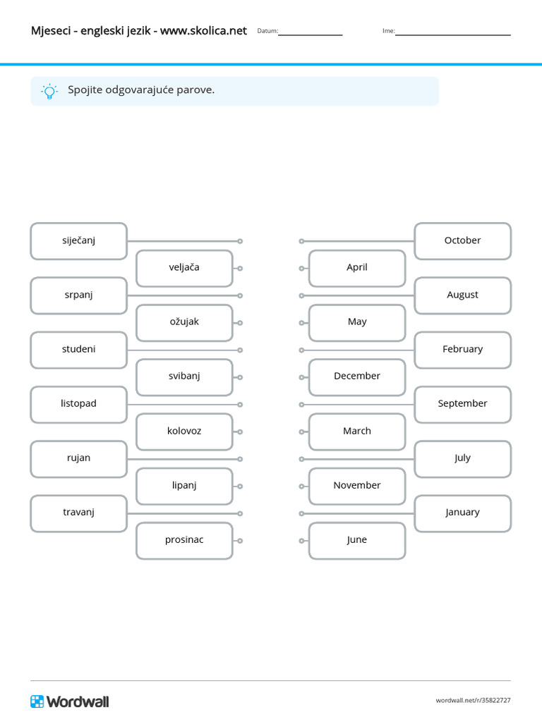 Mjeseci Engleski Ispit | PDF