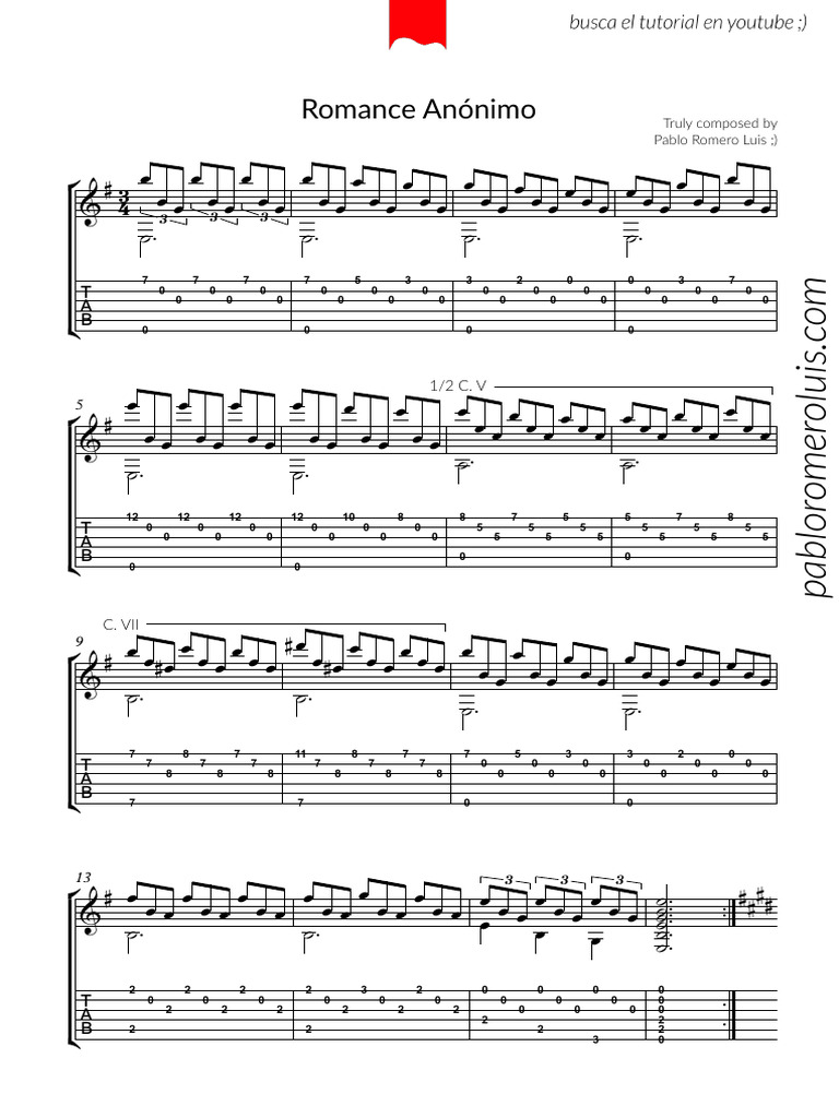 Romance-anonimo-Momento-Guitarra | PDF