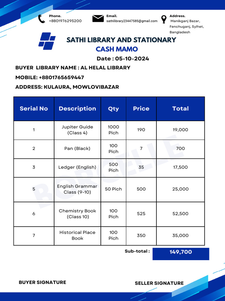 Sky Navy Blue Invoice | PDF