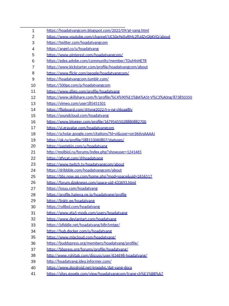 Danh Sách Hơn 200 Social Làm Entity | PDF