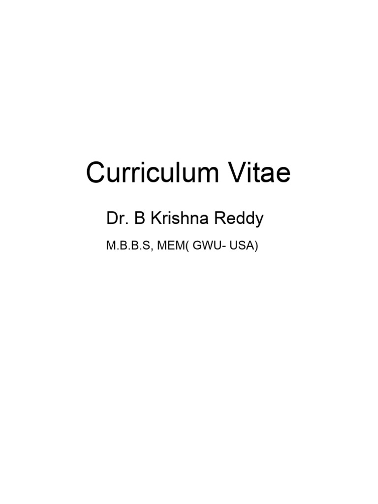 Krishna Reddy CVV 1 | PDF