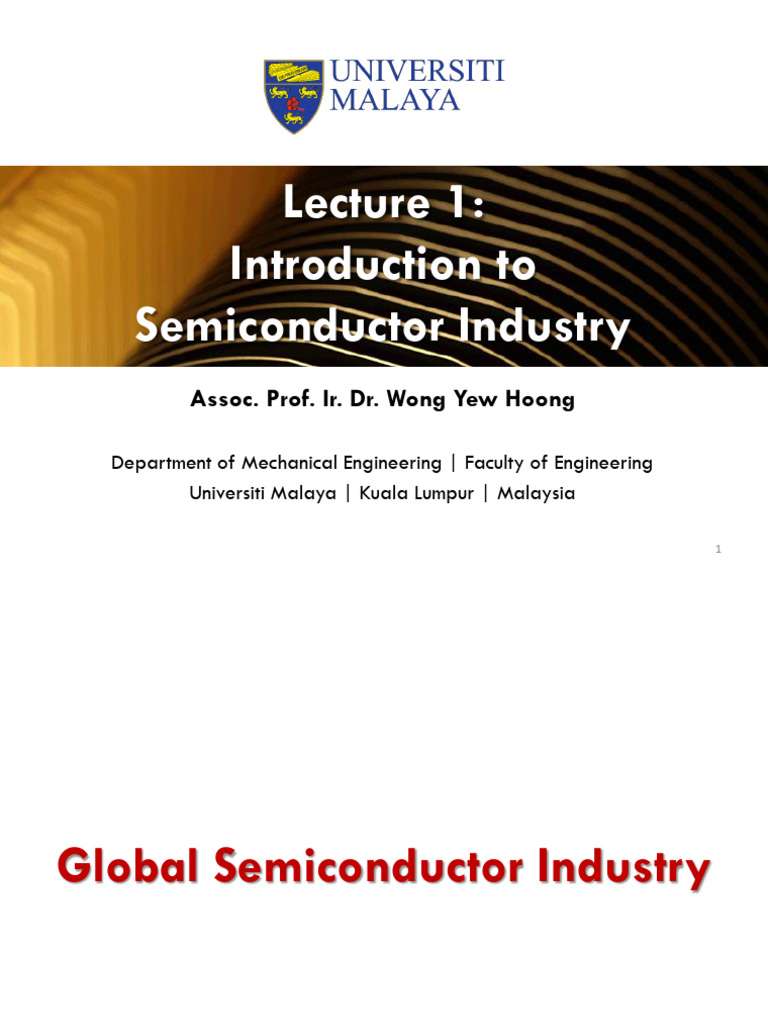 Lec 1 - Intro To Semicond Industry | PDF