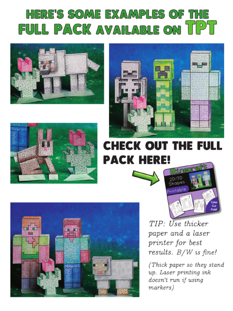 FreebieSteveMinecraftInspiredPaperCraftShapeArtNoprep 1 | PDF