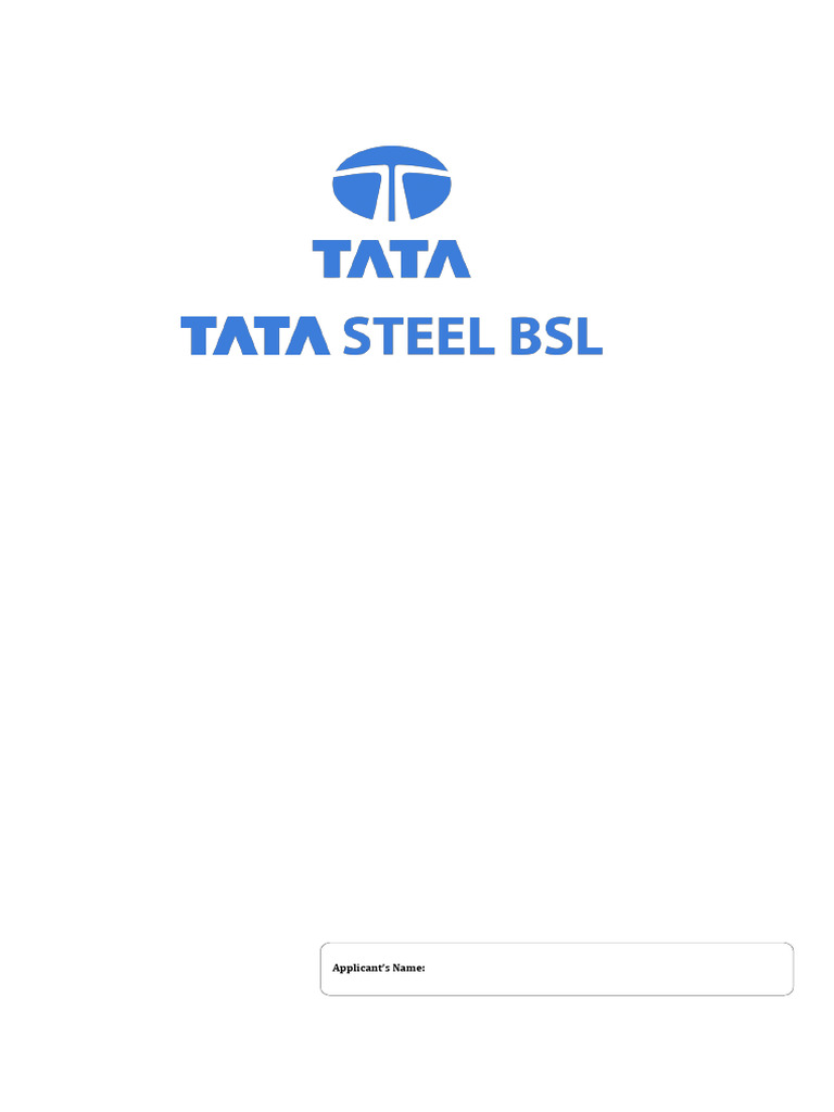 Tata Steel BSL Application Form | PDF