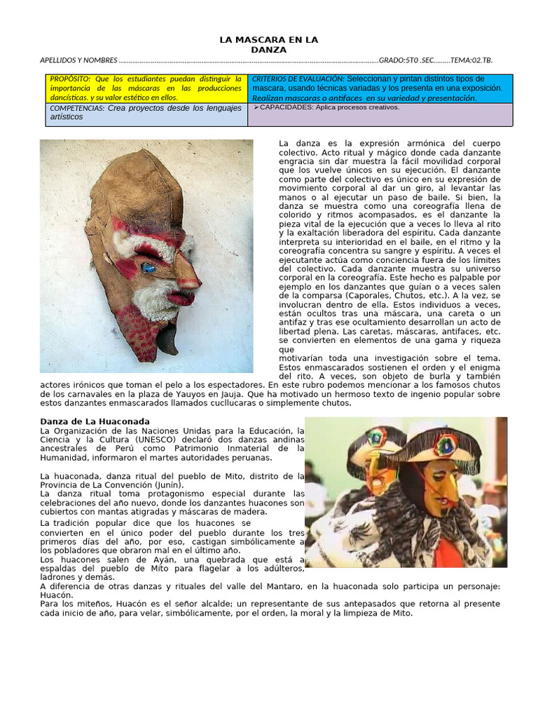 Mascara en La Danza Tema 02.TB. | PDF