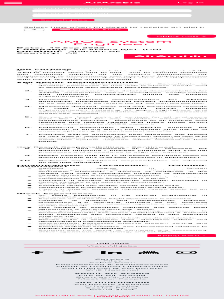 Airarabiajobsharjah AMOS System Engineer731196422 | PDF | Engineering ...