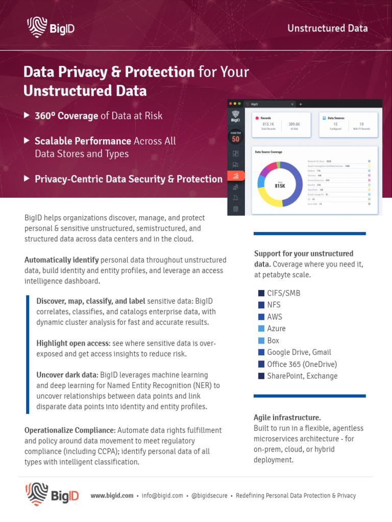 BigID Unstructured Overview Datasheet | PDF