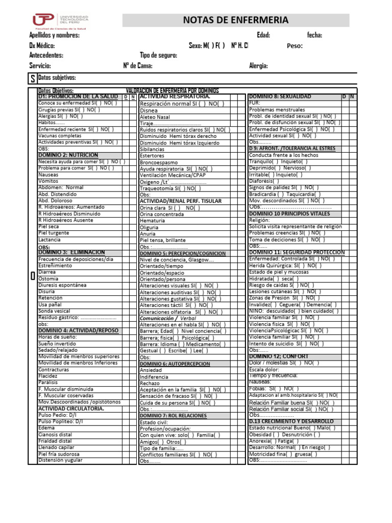Notas de Enfermeria Utp - V | PDF | Medicina CLINICA | Especialidades Medicas