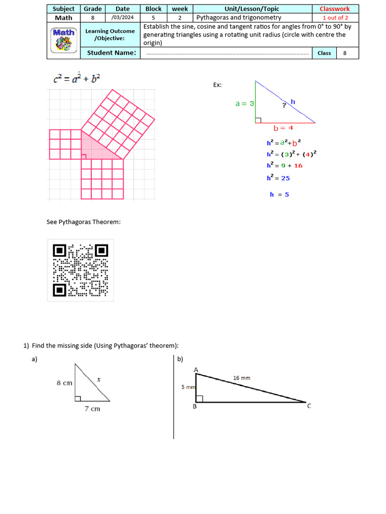 Pythagoras Trigonometry | PDF
