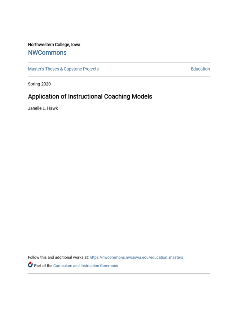 03 Application of Instructional Coaching Models | PDF